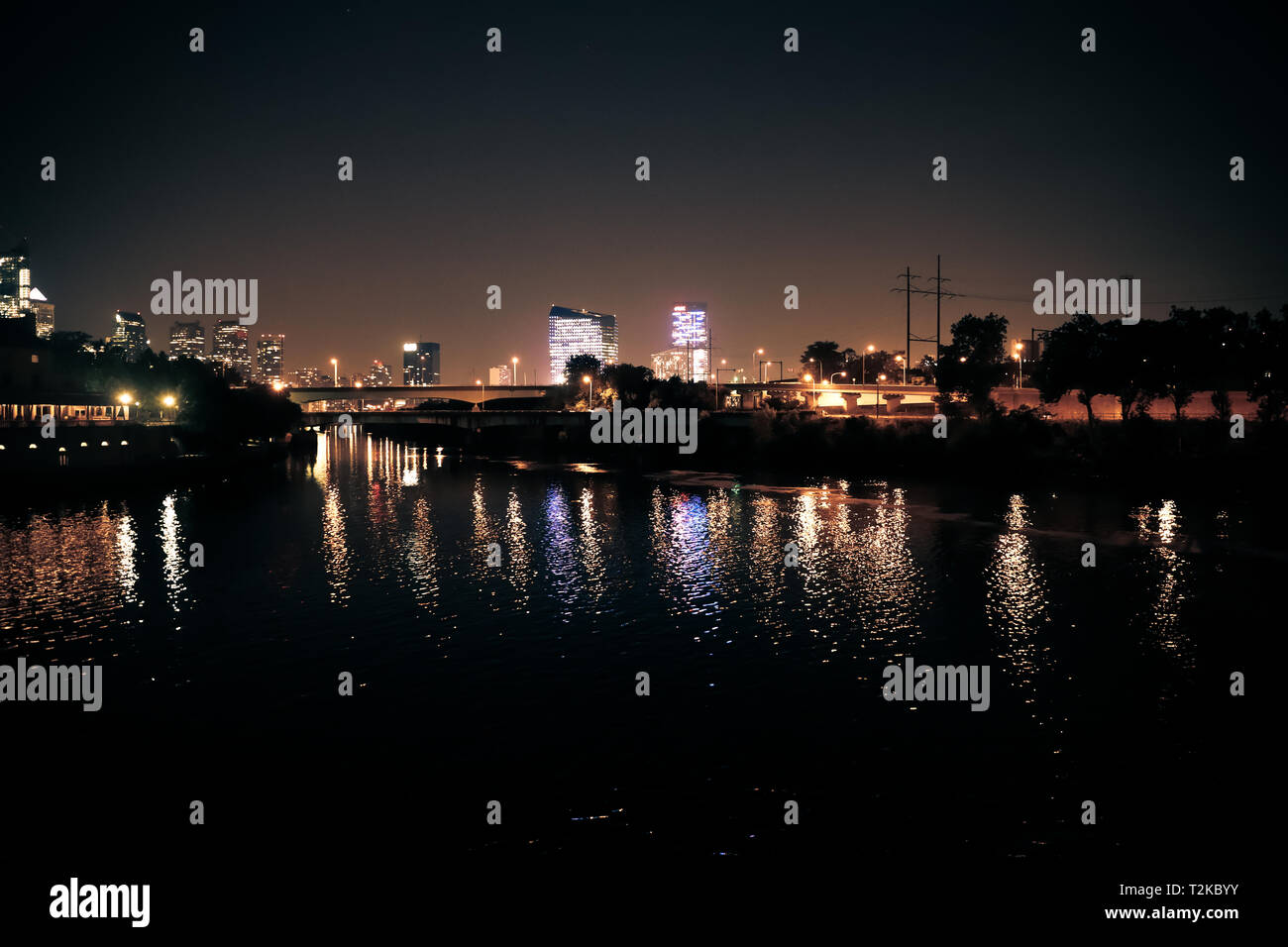 Philadelphia, Pennsylvania, USA beautiful river night scene Stock Photo ...