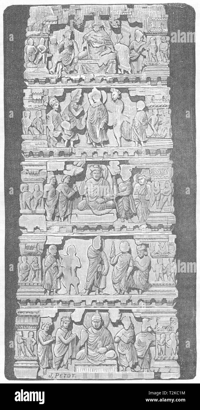 Bas relief picture from temple Black and White Stock Photos & Images ...