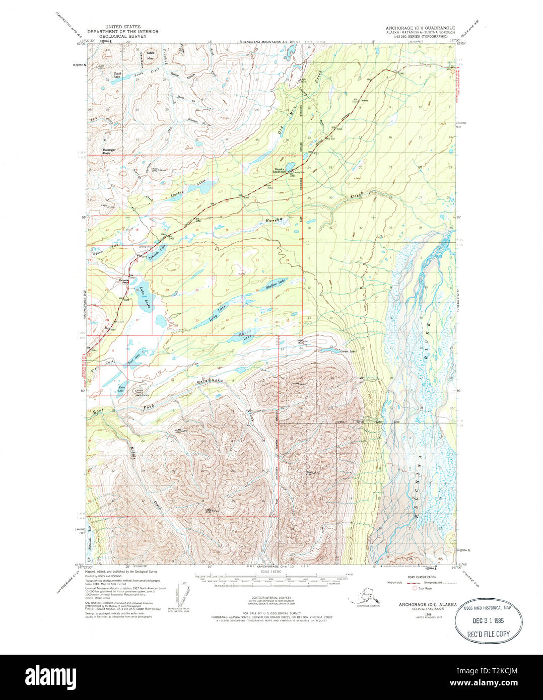 Anchorage alaska map Cut Out Stock Images & Pictures - Alamy