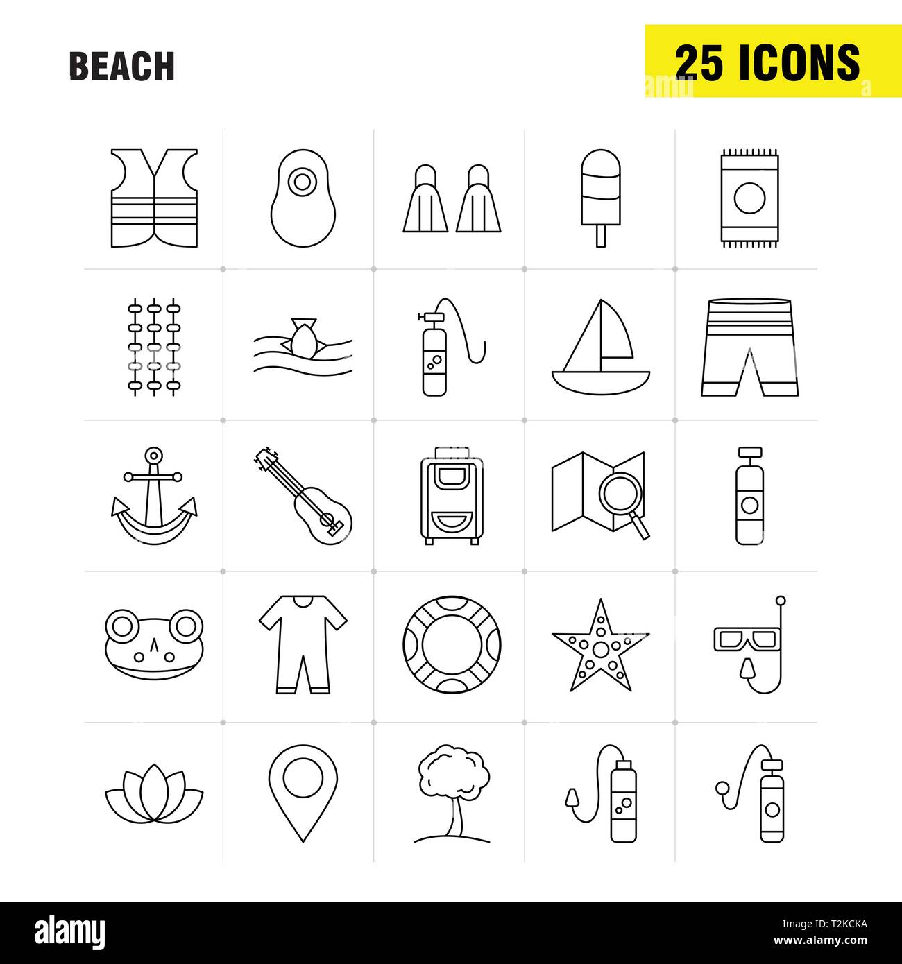 Beach Line Icon for Web, Print and Mobile UX/UI Kit. Such as: Shorts ...