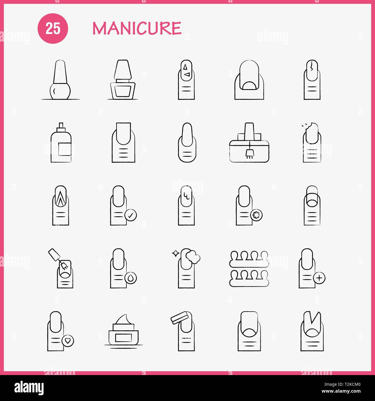 Manicure Hand Drawn Icon Pack For Designers And Developers. Icons Of ...