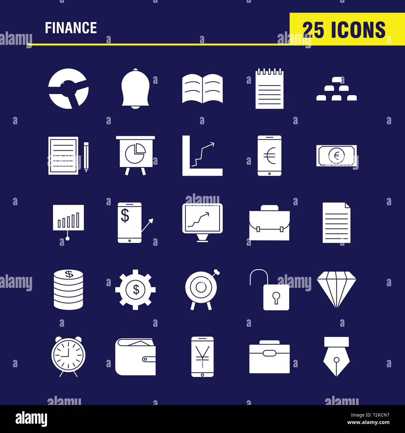 Finance Solid Glyph Icons Set For Infographics, Mobile UX/UI Kit And ...