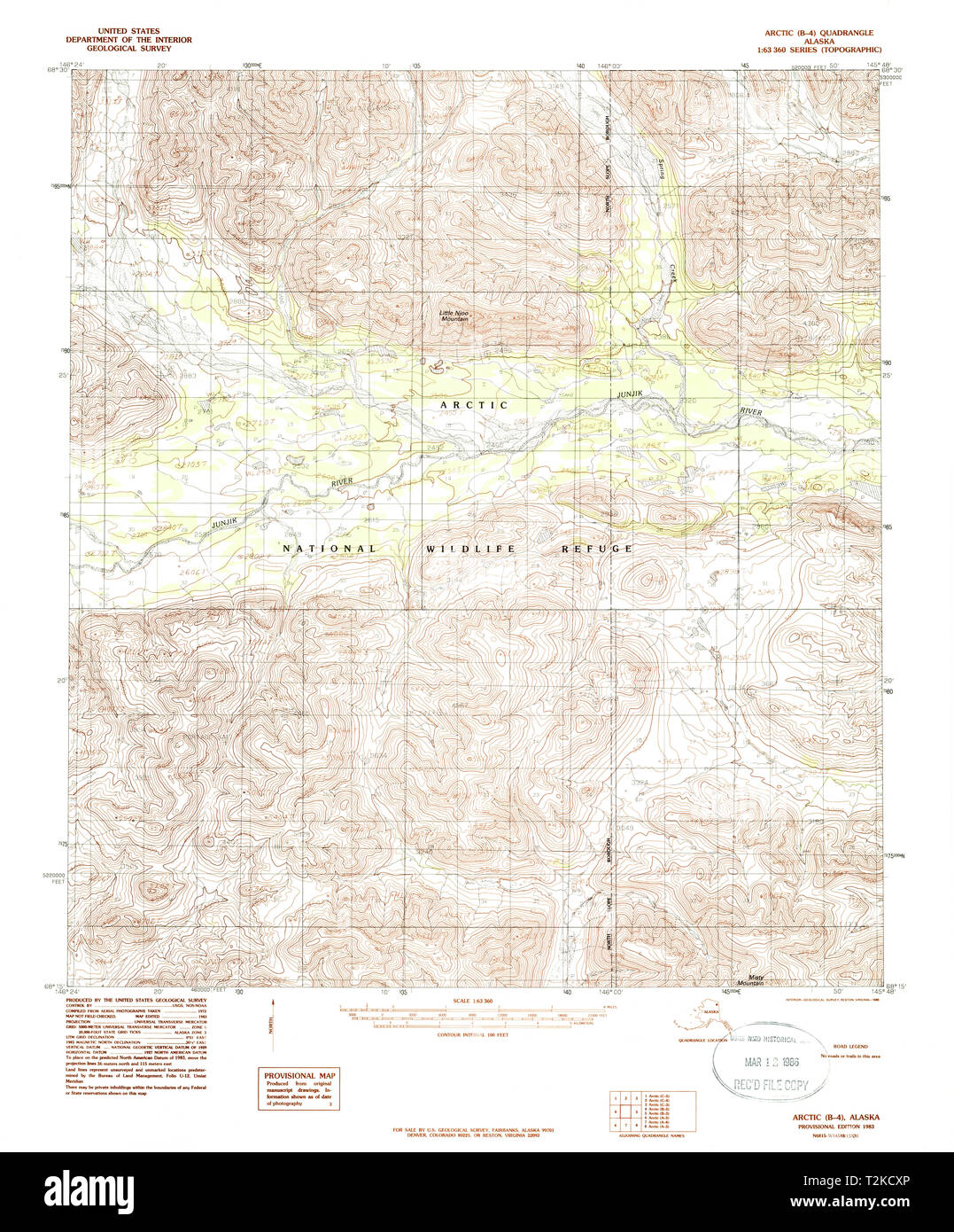 USGS TOPO Map Alaska AK Arctic B-4 354084 1983 63360 Restoration Stock ...