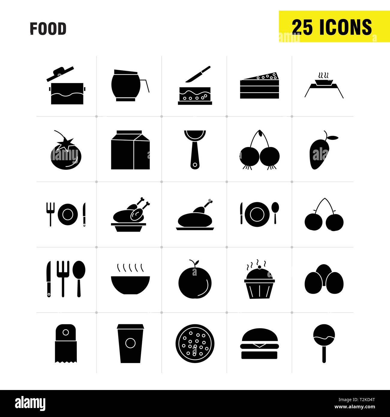 Food Solid Glyph Icons Set For Infographics, Mobile UX/UI Kit And Print ...