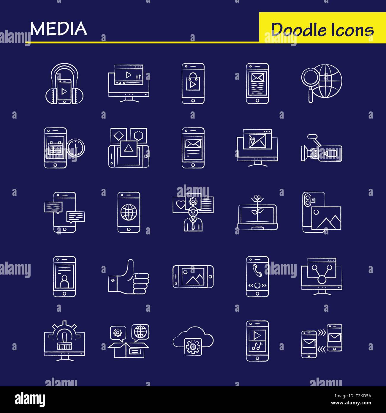 Media Hand Drawn Icon for Web, Print and Mobile UX/UI Kit. Such as ...