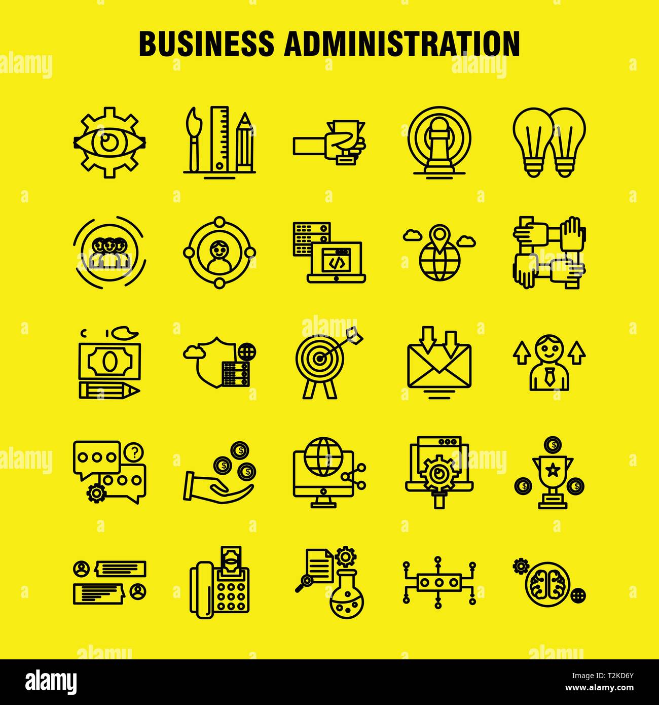 Business Administration Line Icons Set For Infographics, Mobile UX/UI ...