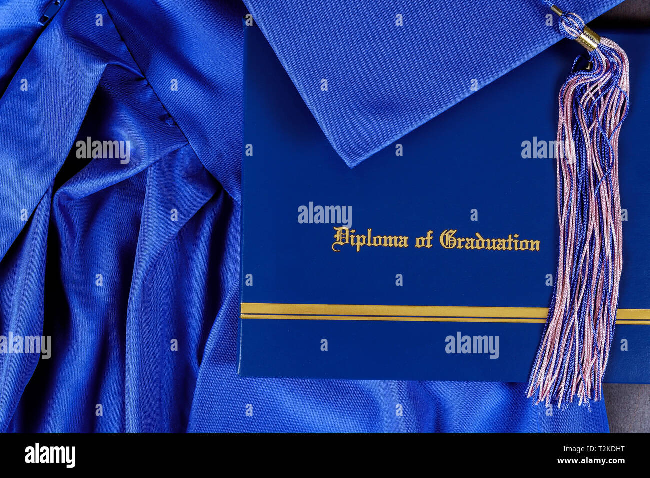 Graduation hat and diploma certificate front view graduate college ...