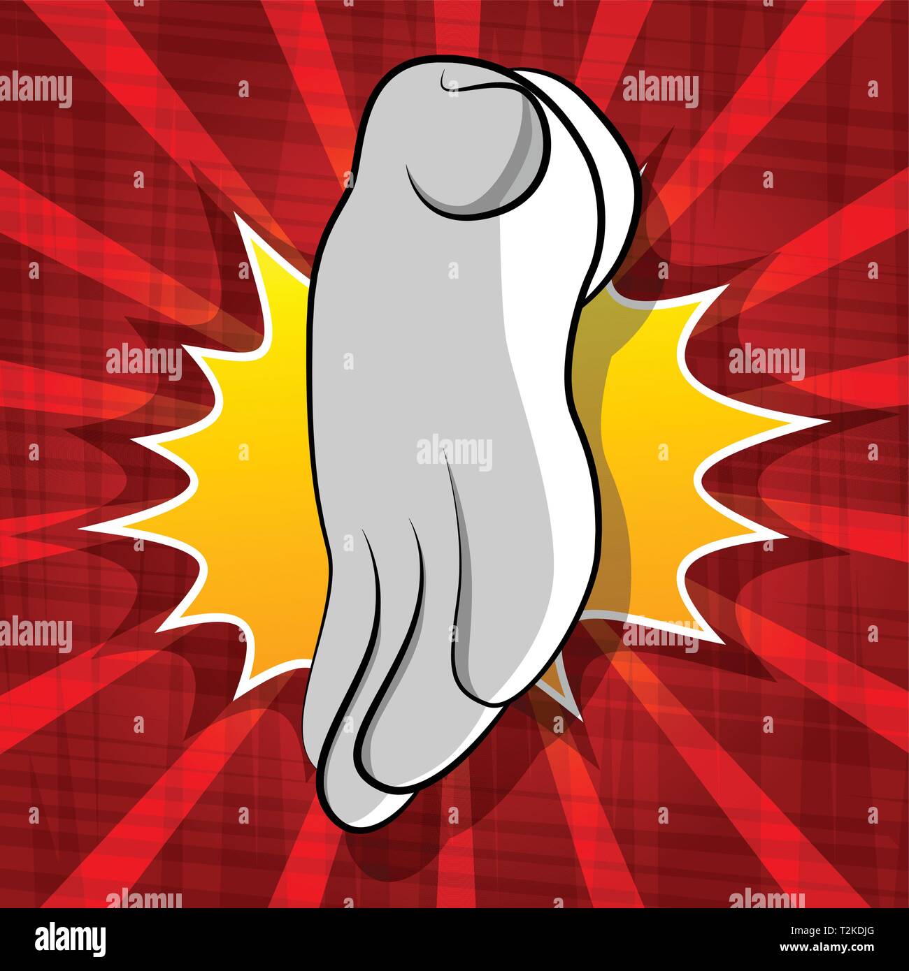 Vector cartoon greeting, giving a hand sign. Illustrated hand sign on ...
