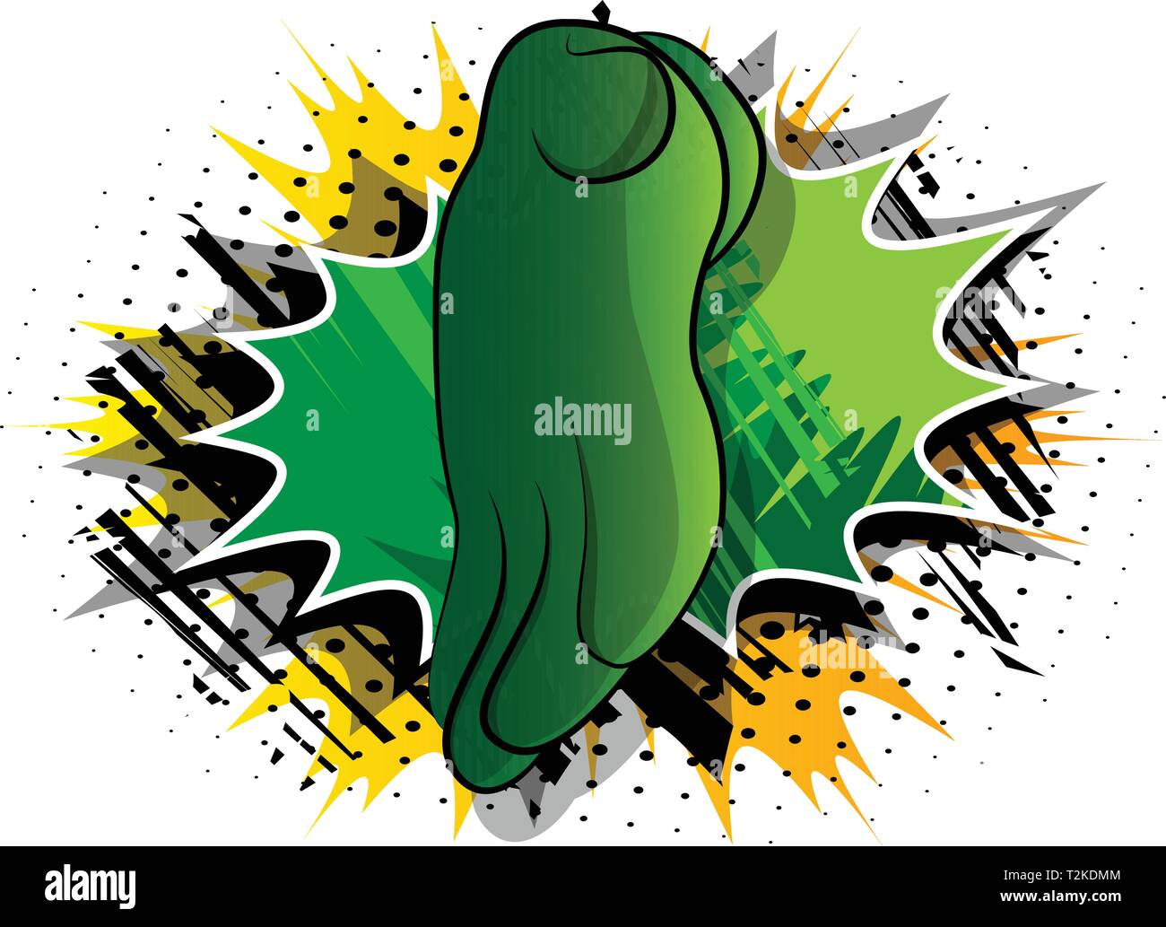Vector cartoon greeting, giving a hand sign. Illustrated hand sign on ...