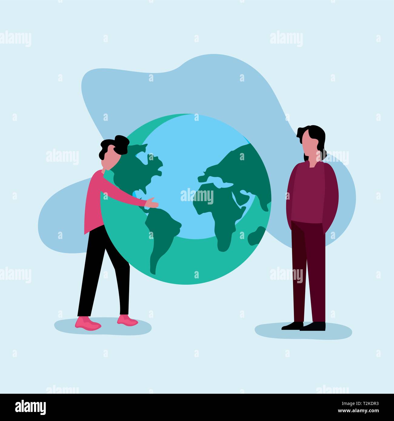 Cartoon globe man happy face hi-res stock photography and images - Alamy