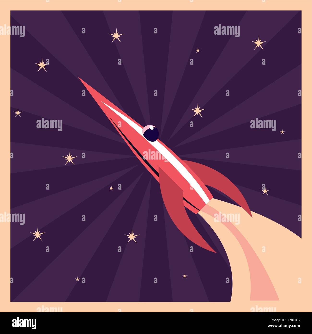 launch rocket explorer space stars vector illustration Stock Vector ...