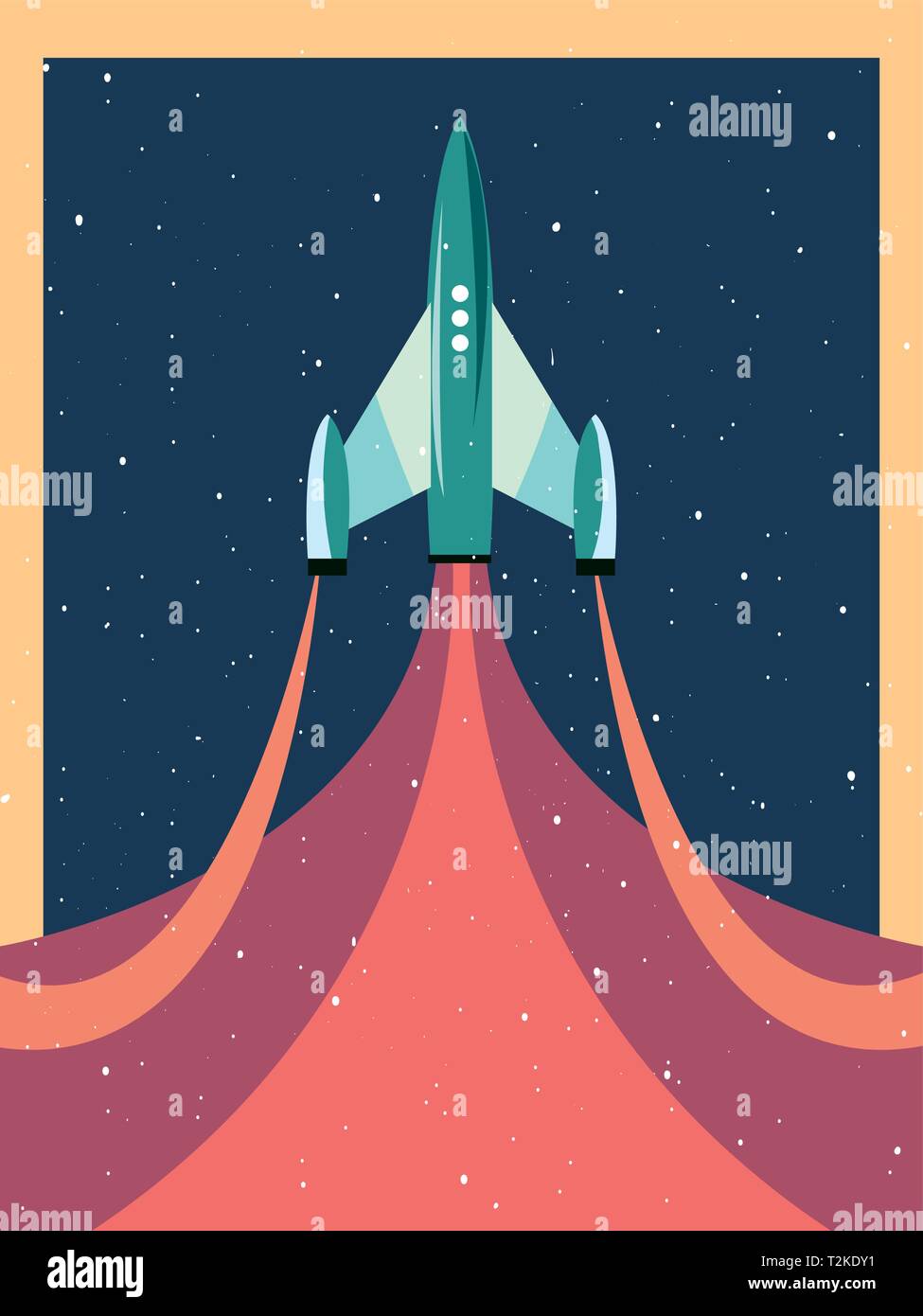 launch rocket explorer space stars vector illustration Stock Vector ...