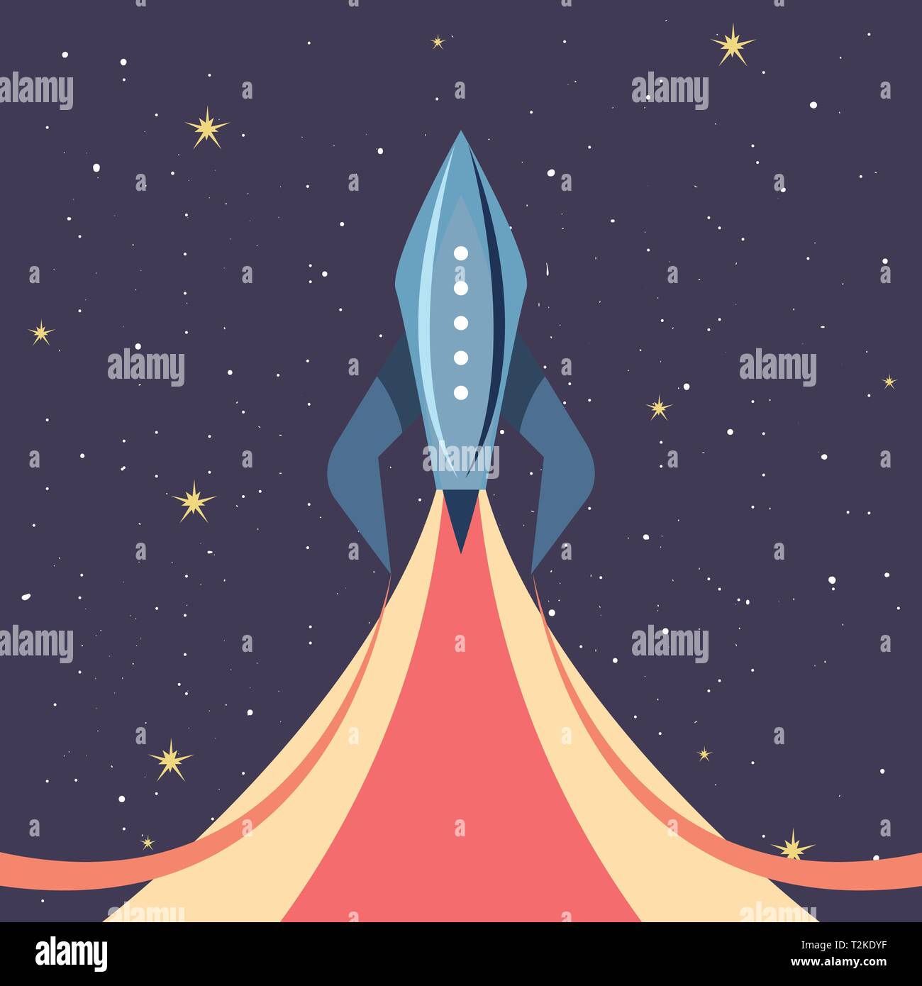 launch rocket explorer space stars vector illustration Stock Vector ...