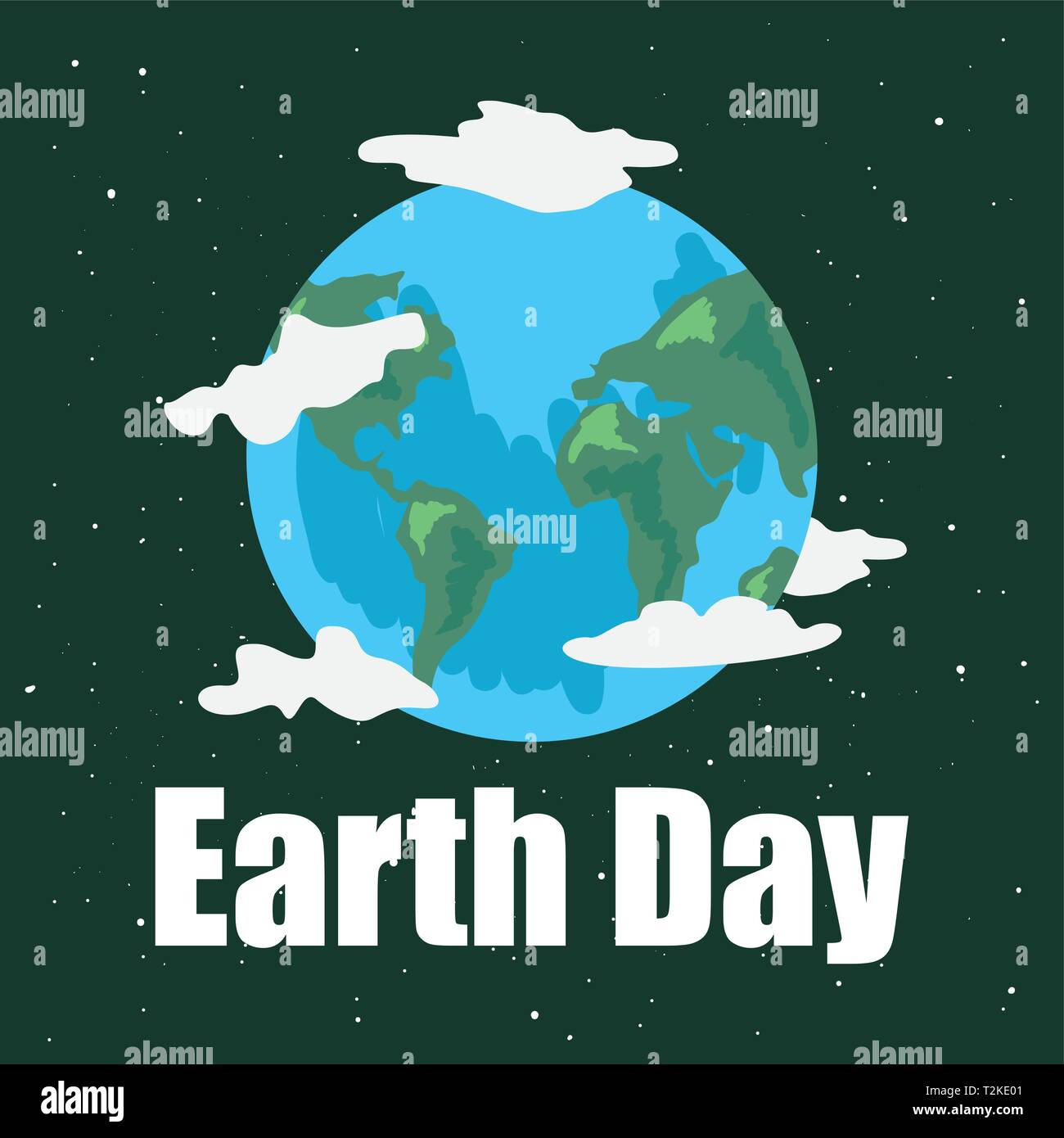 map world clouds happy earth day vector illustration Stock Vector Image ...