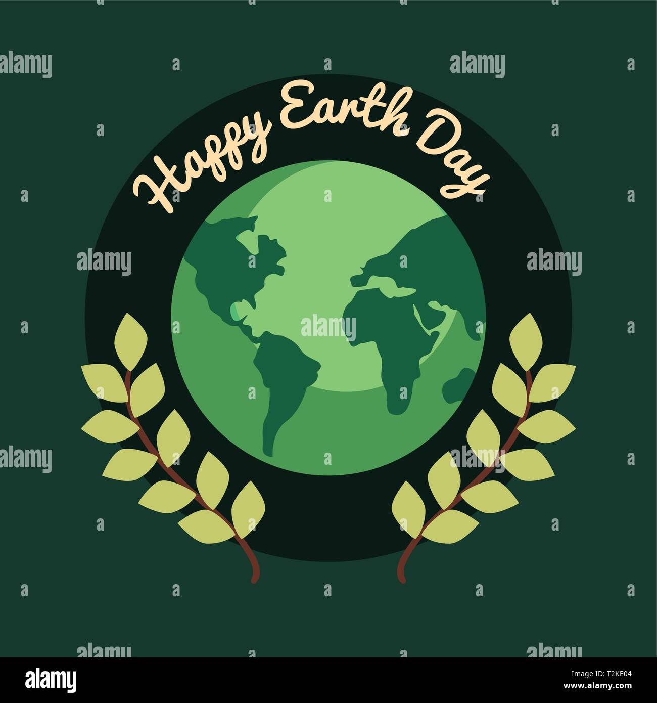 green world leaves happy earth day vector illustration Stock Vector ...