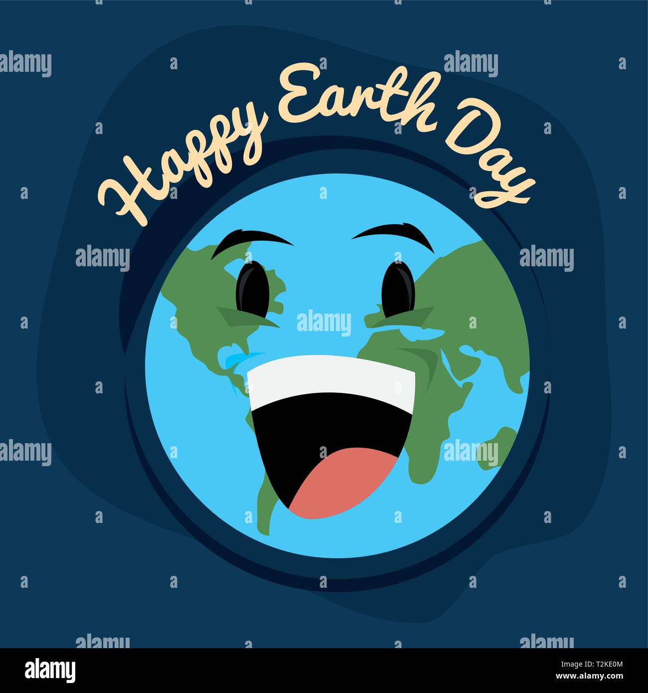 cartoon world planet happy earth day vector illustration Stock Vector ...