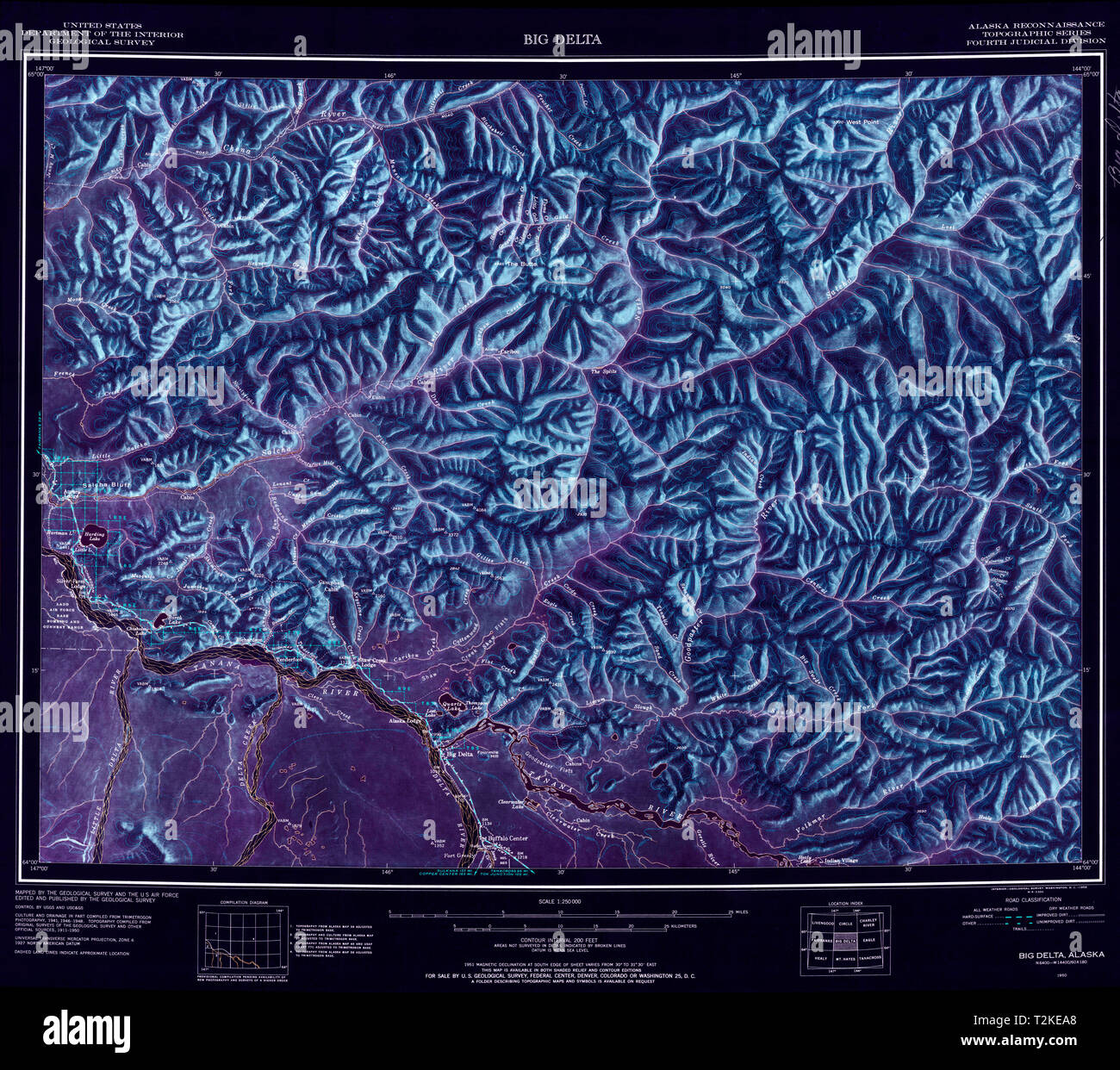 Big delta alaska map hi-res stock photography and images - Alamy