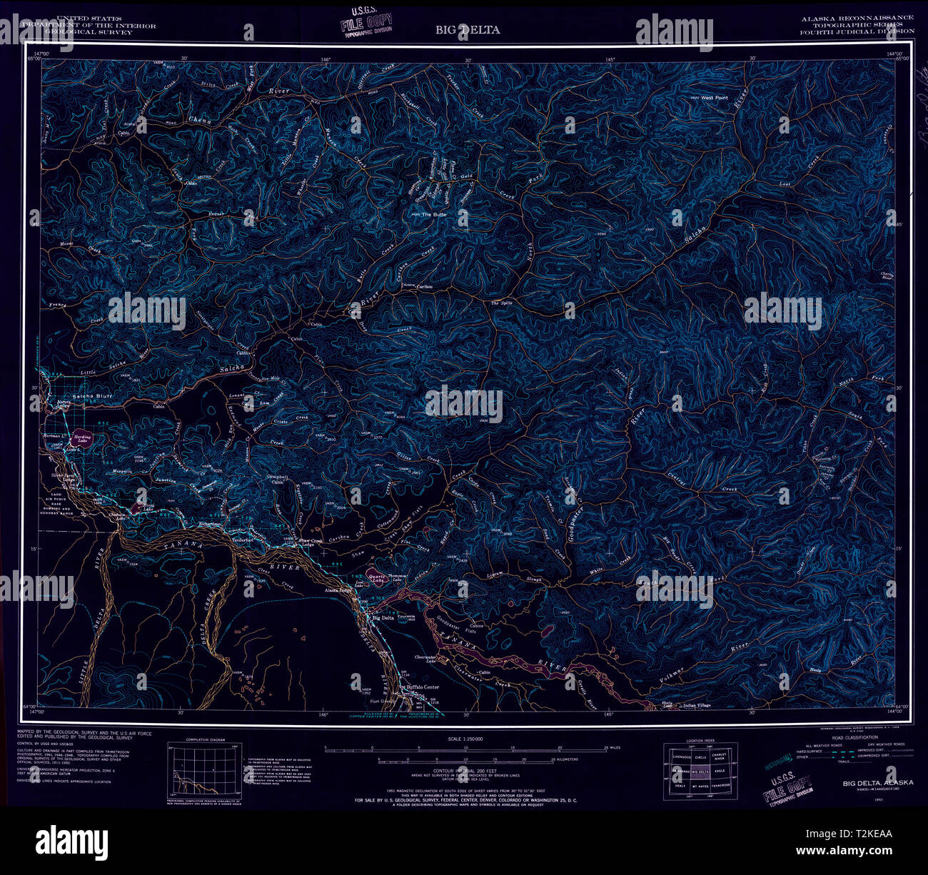 Big delta alaska map hi-res stock photography and images - Alamy