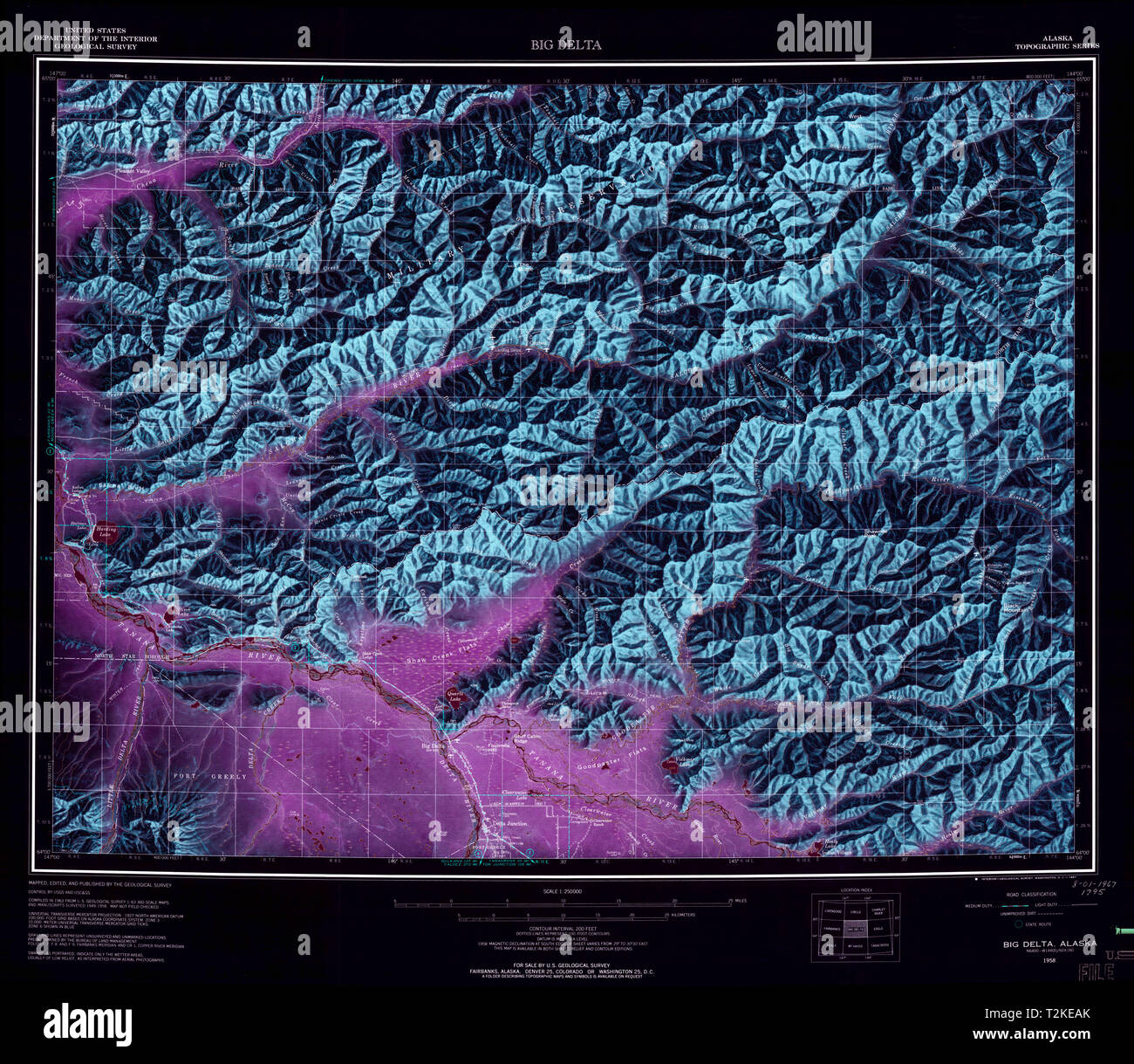 Big delta alaska map hi-res stock photography and images - Alamy