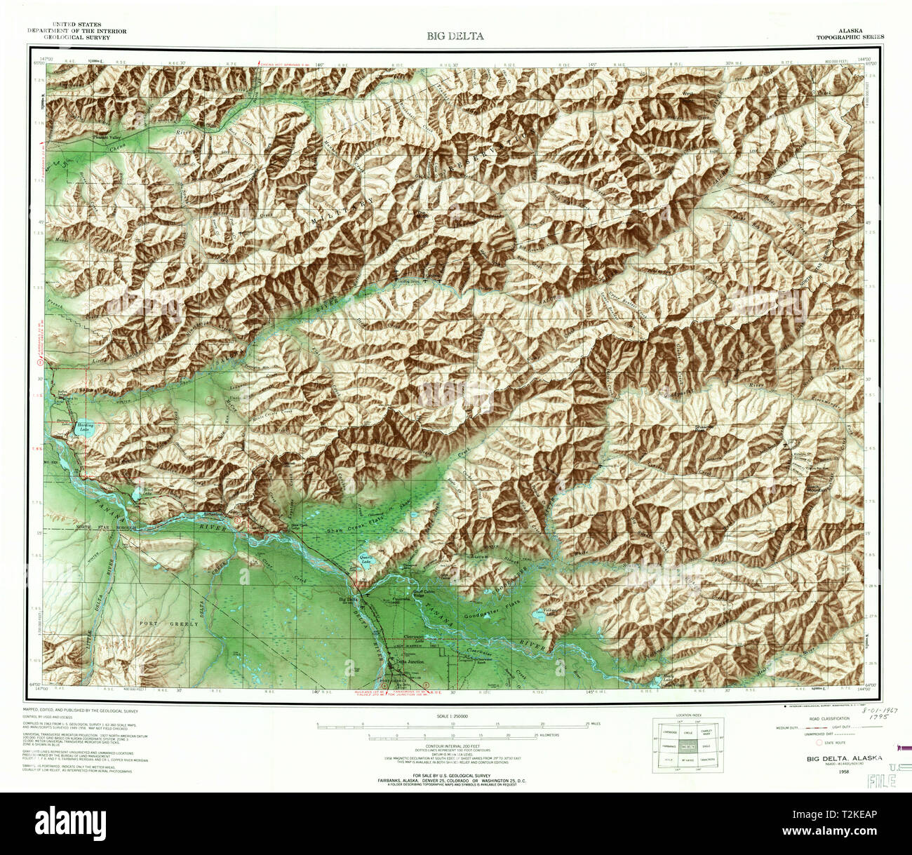 Big delta alaska map hi-res stock photography and images - Alamy