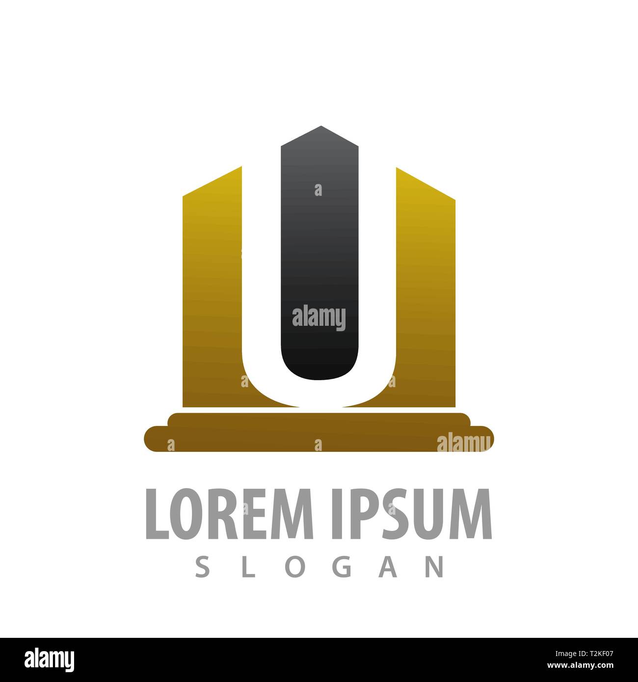 Luxury initial letter U pillar concept design. Symbol graphic template ...