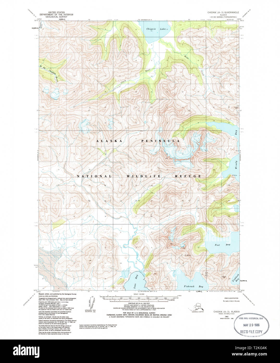 USGS TOPO Map Alaska AK Chignik A-3 354907 1963 63360 Restoration Stock ...