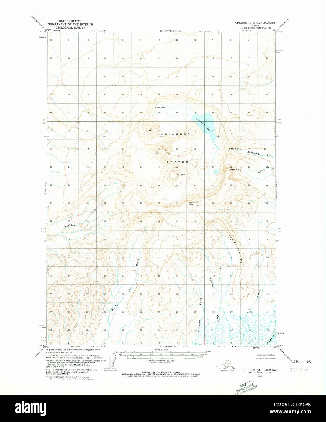 USGS TOPO Map Alaska AK Chignik D-1 354947 1963 63360 Restoration Stock ...
