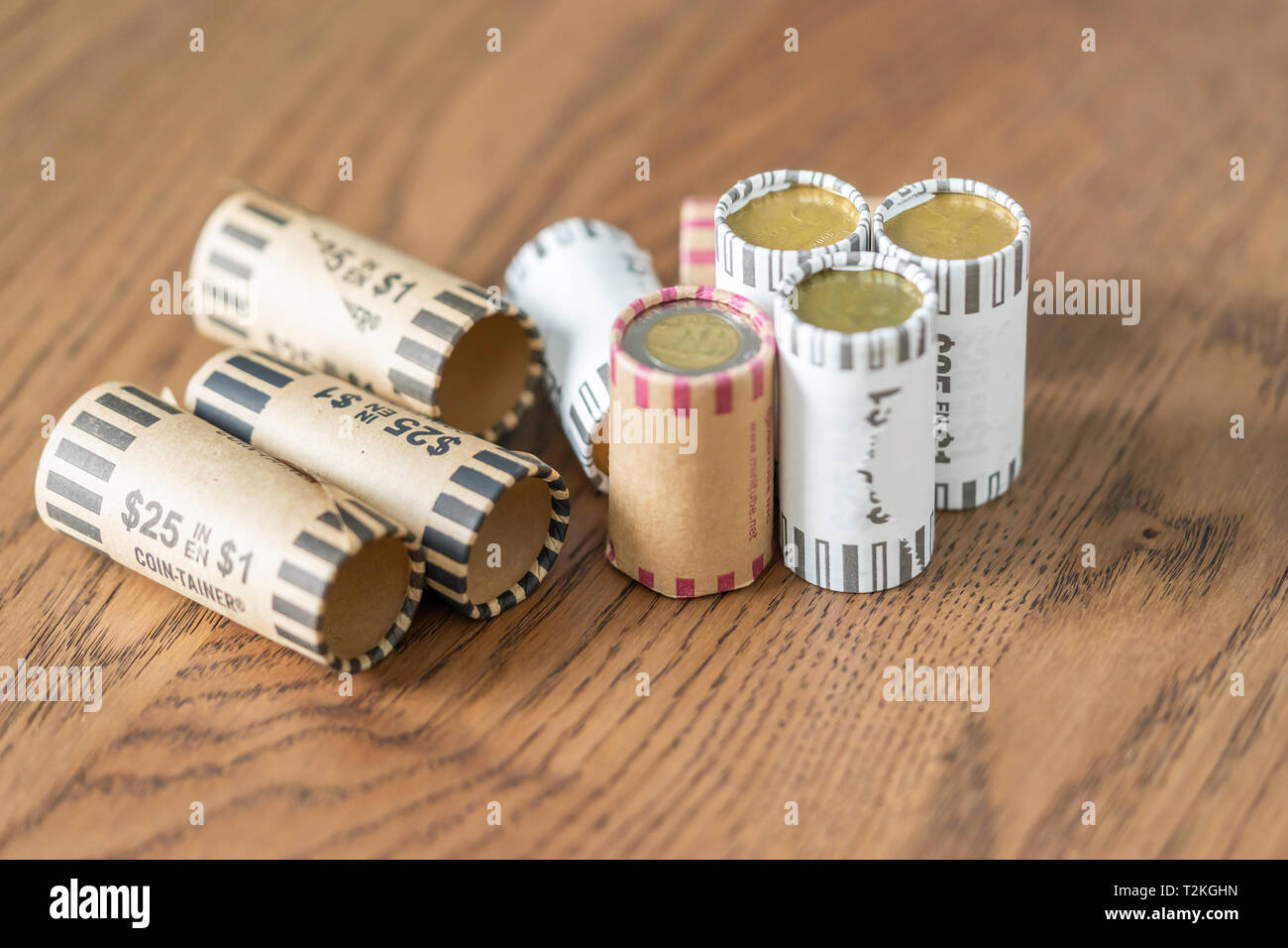 Bank counting stacks of money hi-res stock photography and images - Alamy