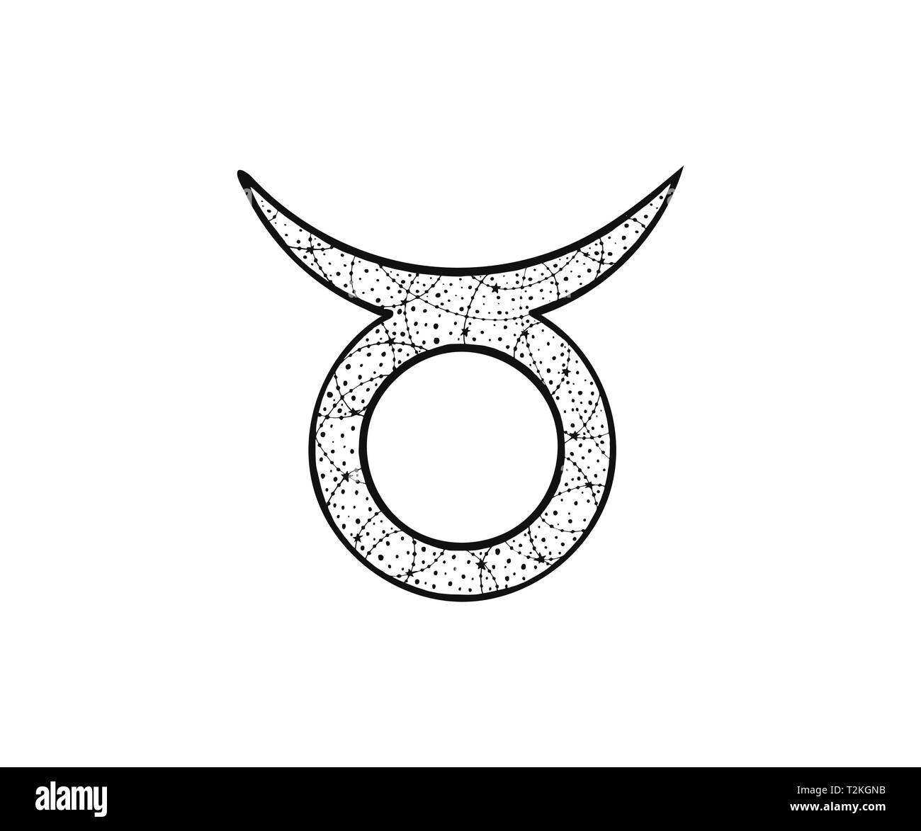Taurus zodiac sign. Astrological horoscope. Vector illustration. Tangle ...