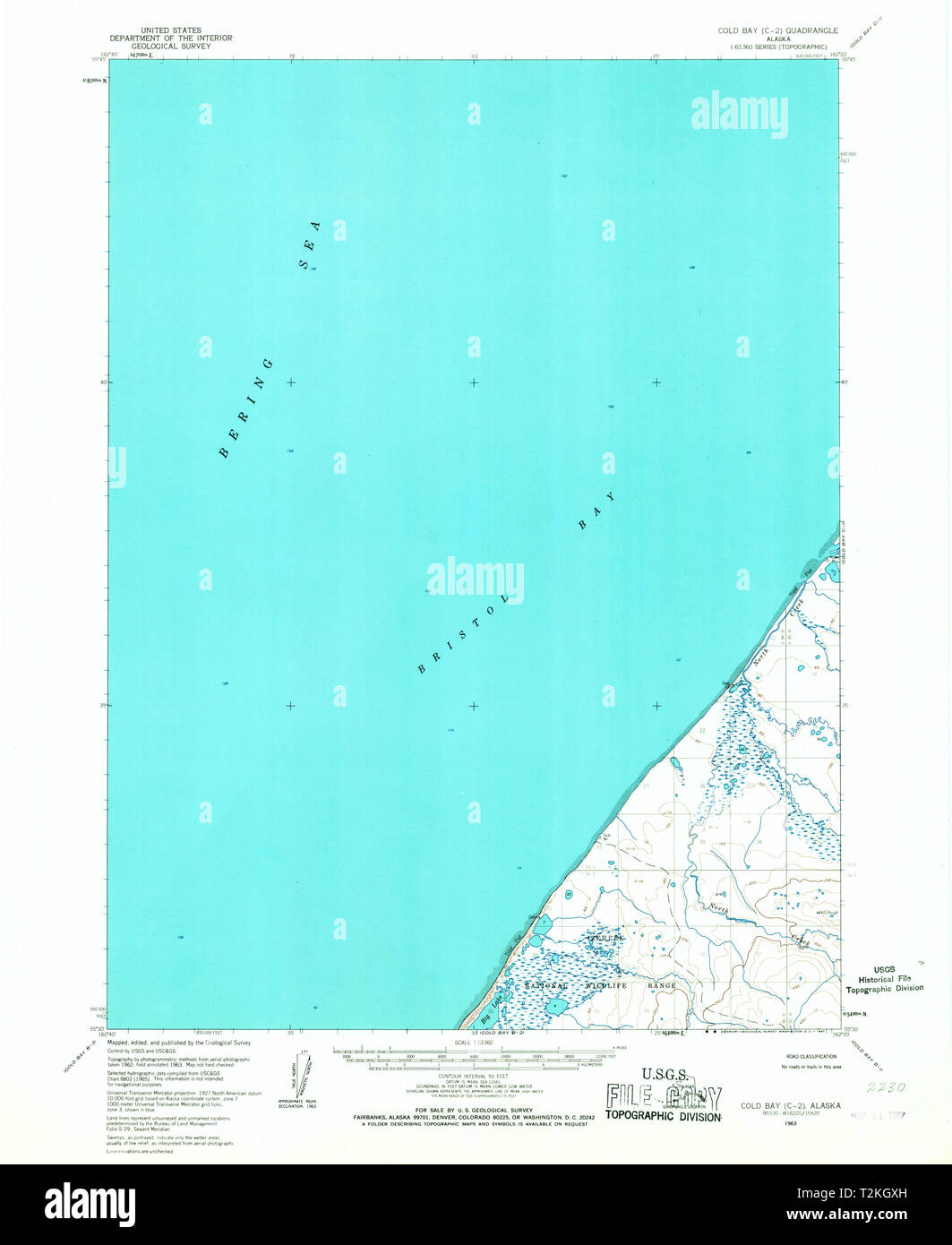 USGS TOPO Map Alaska AK Cold Bay C-2 355079 1963 63360 Restoration ...