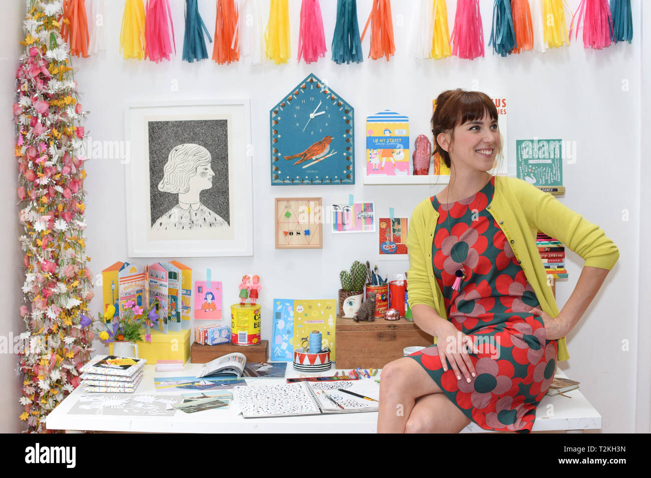 Portrait, British Illustrator, Workplace, Studio Stock Photo - Alamy