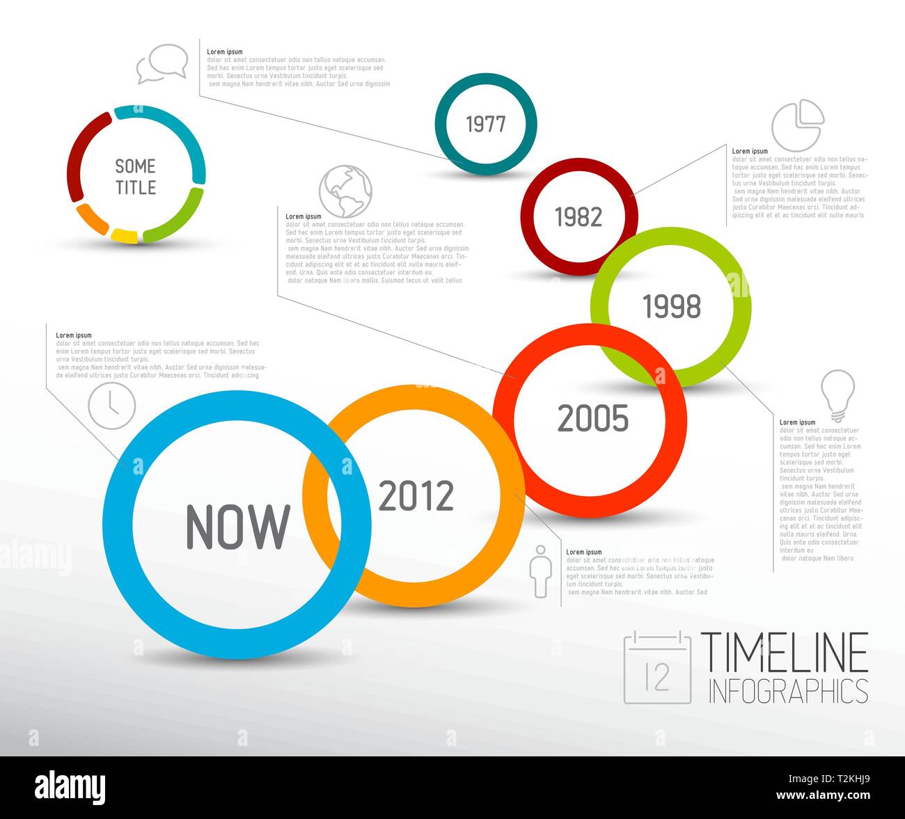 Vector Infographic timeline report template with icons Stock Vector ...