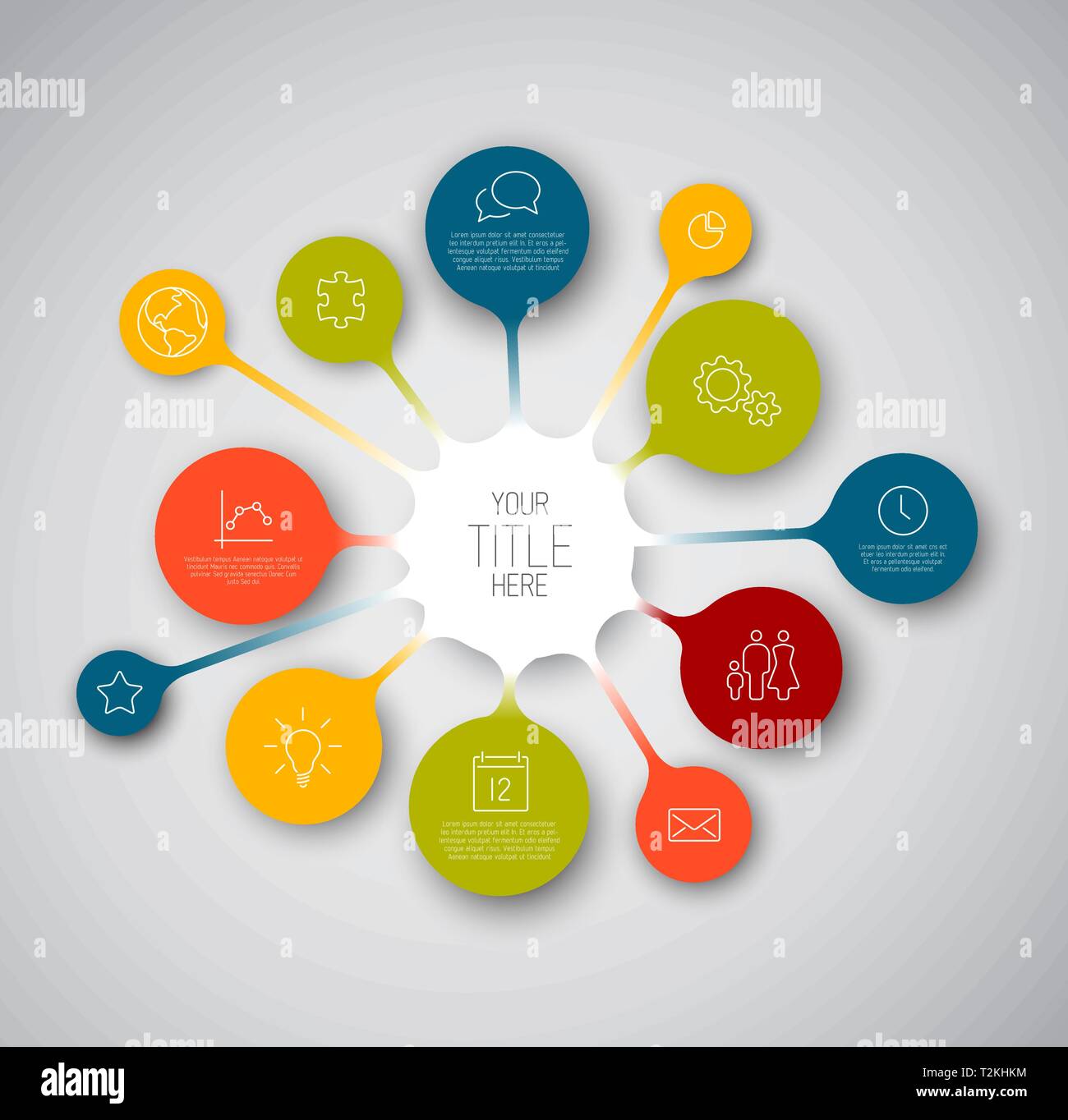 Colorful Vector Infographic timeline report template with bubbles Stock ...