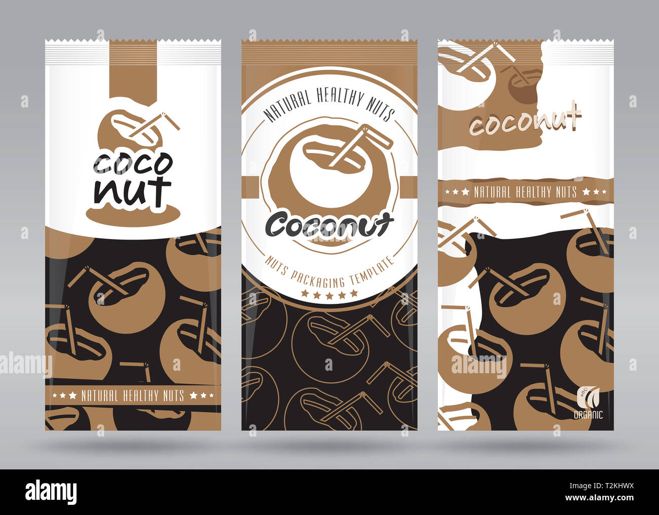 Coconut packaging set Stock Photo - Alamy