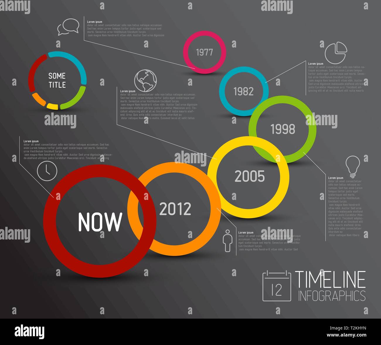 Vector Infographic timeline report template with icons Stock Vector ...