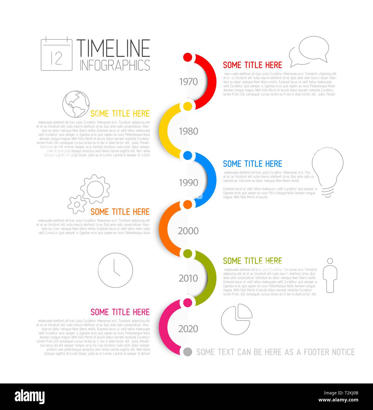 Vector Infographic timeline report template with icons Stock Vector ...
