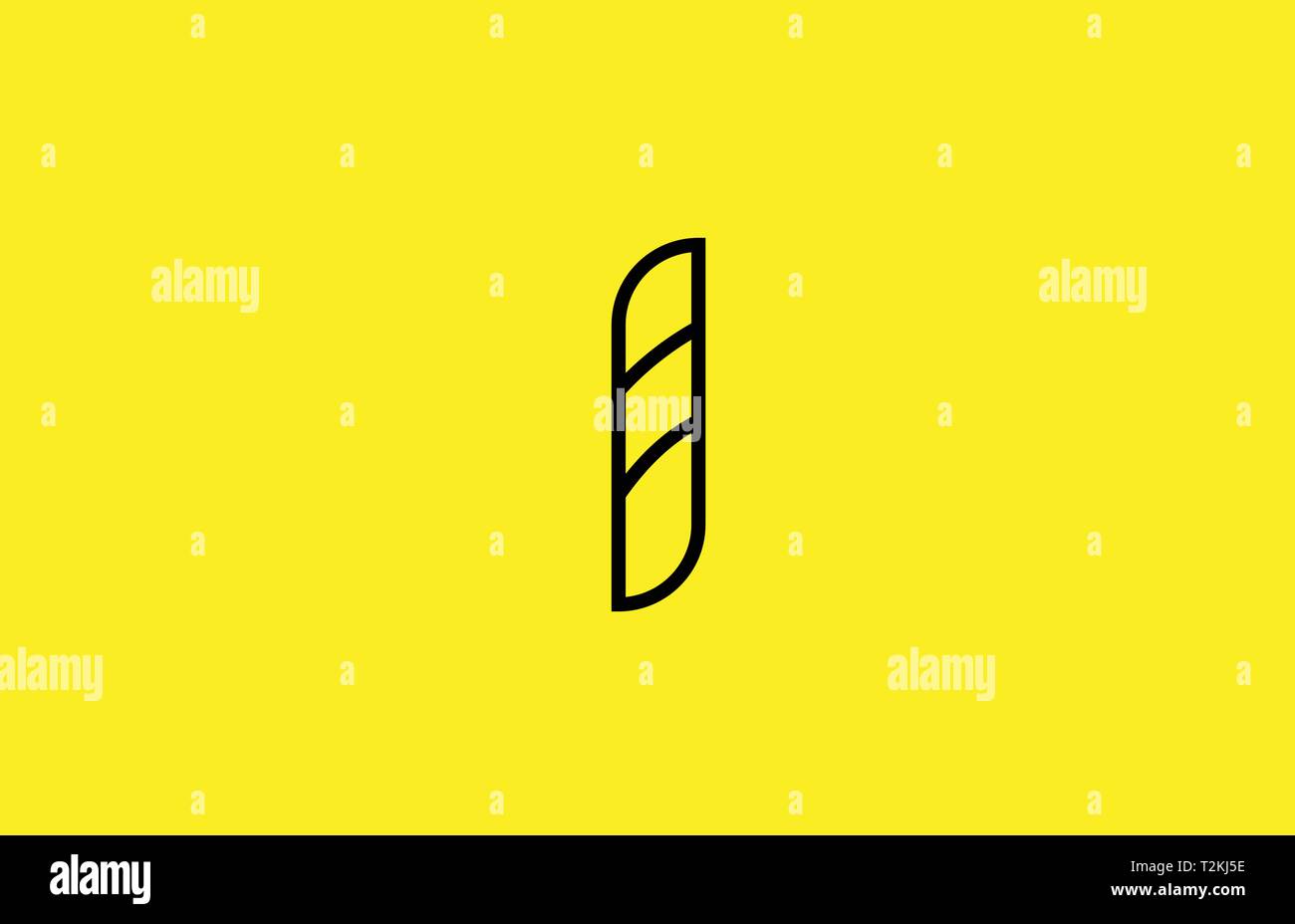 yellow black line number 1 logo icon for a company business or ...