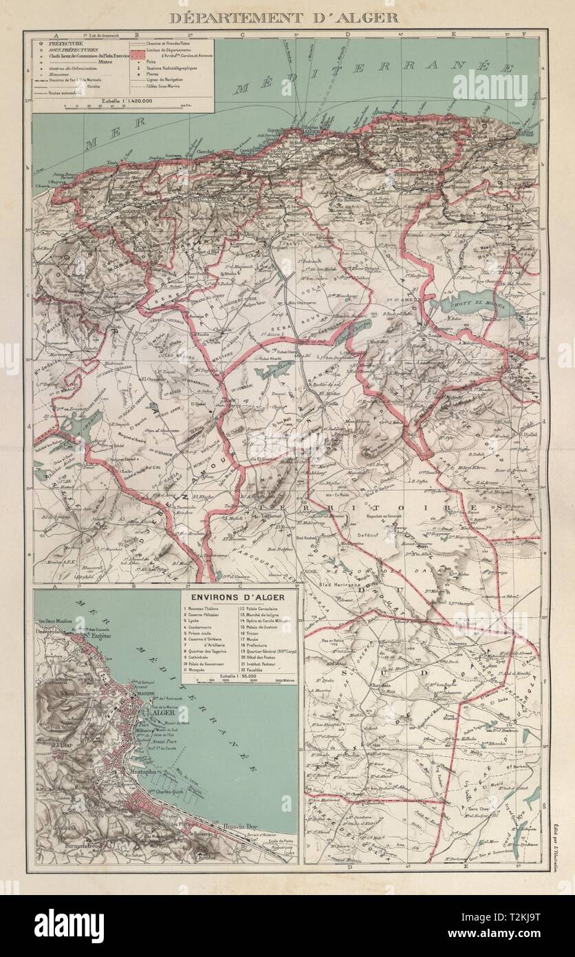 Old map of algiers hi-res stock photography and images - Alamy