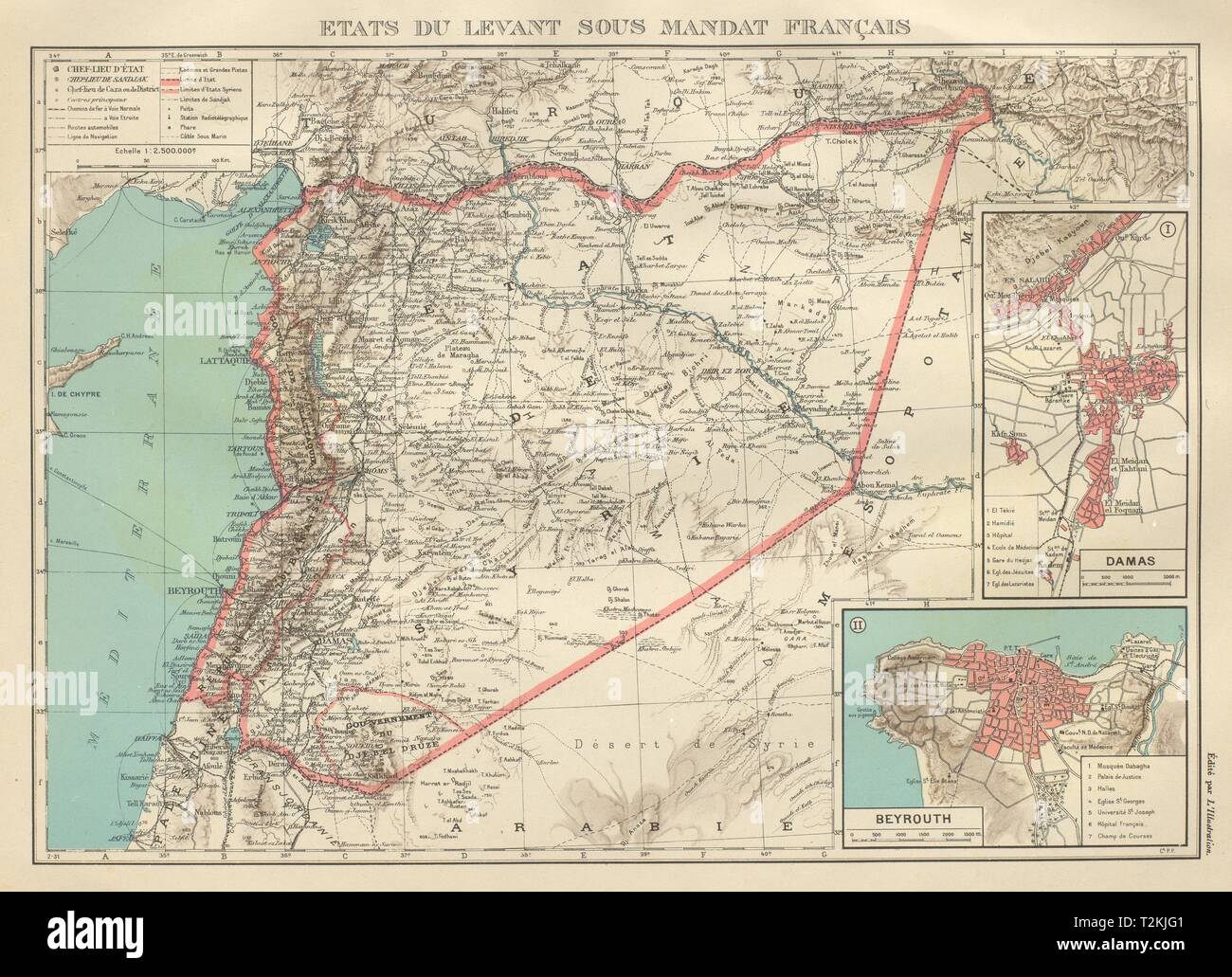 Beyrouth map hi-res stock photography and images - Alamy