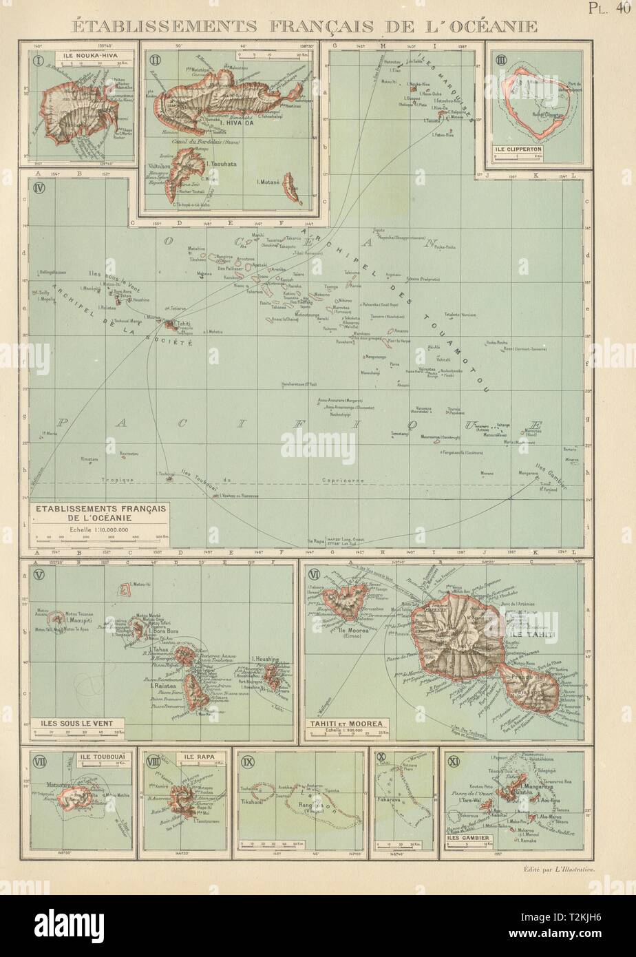 FRENCH POLYNESIA. Polynésie française. Tahiti Moorea Nuka Hiva Oa 1931 ...
