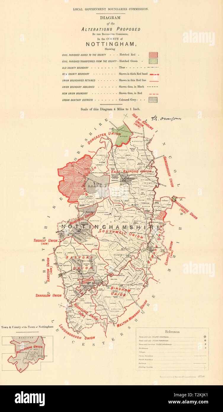 Nottingham nottinghamshire england map hi-res stock photography and ...