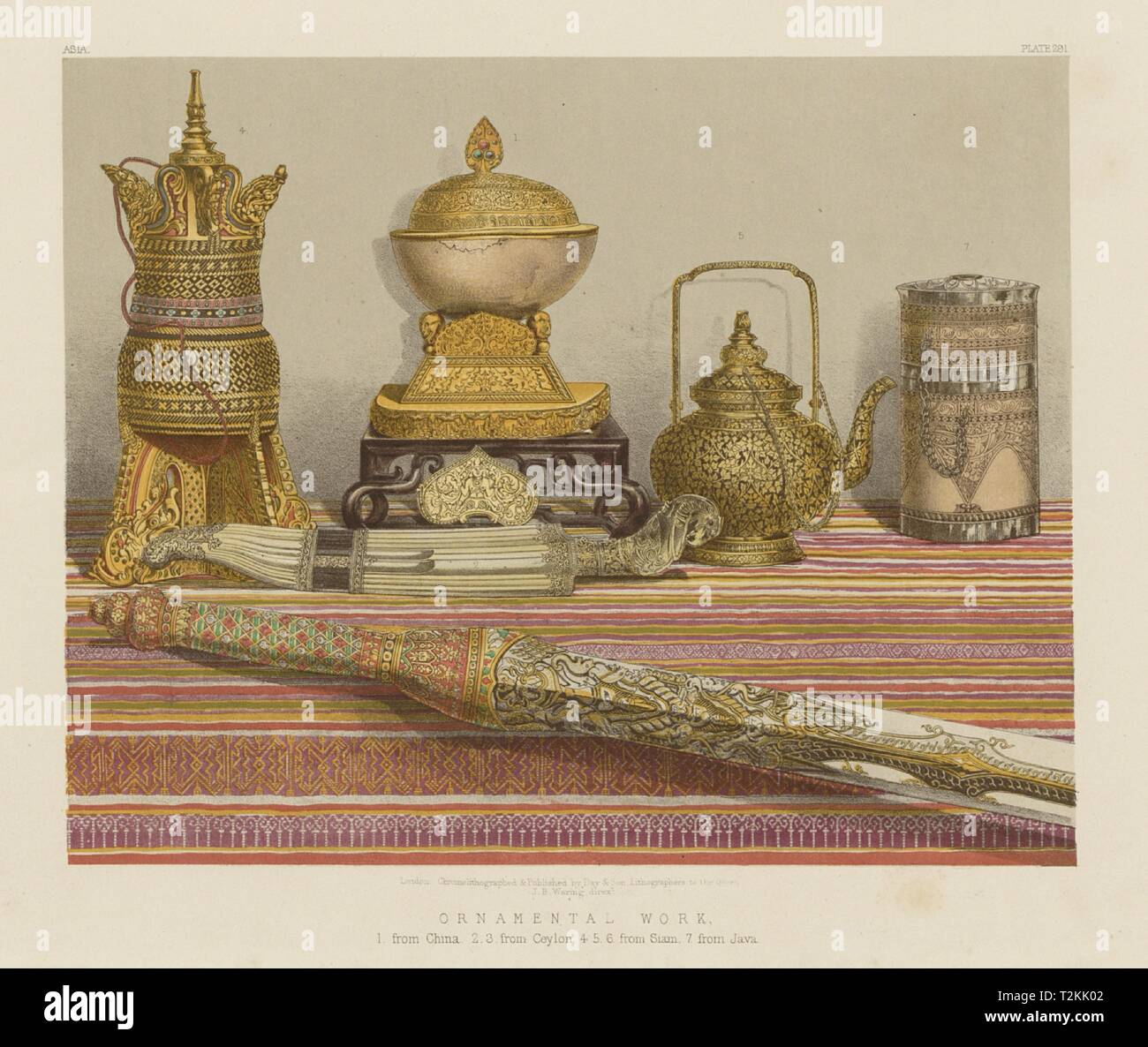 INTERNATIONAL EXHIBITION. Ornamental work China Ceylon Siam Java 1862 ...