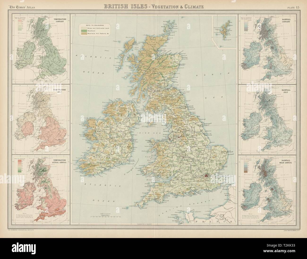 British Isles Vegetation Climate. Temperature rainfall woodland. TIMES ...