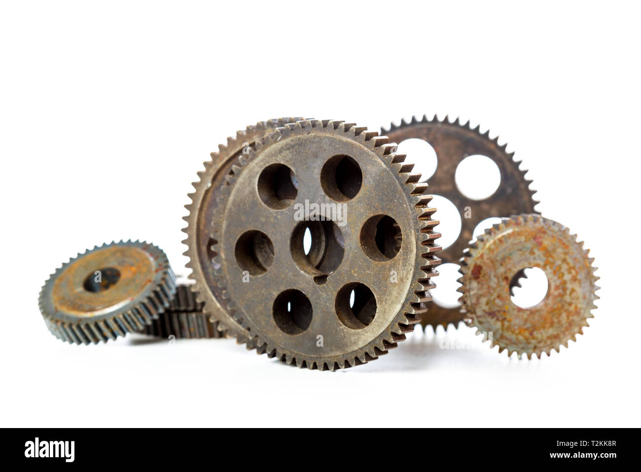 Old Rusty Gears isolated on white Stock Photo - Alamy