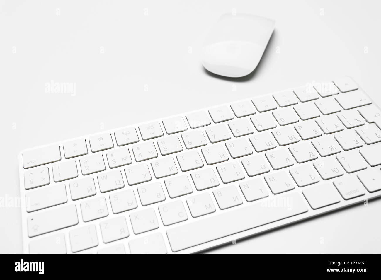 Office desk table with computer keyboard Stock Photo - Alamy