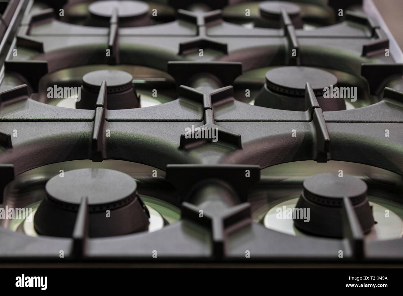 New gas burner gas stove in the kitchen Stock Photo - Alamy
