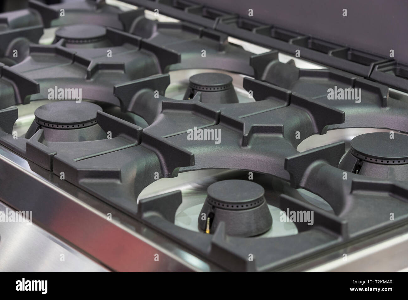 New gas burner gas stove in the kitchen Stock Photo - Alamy