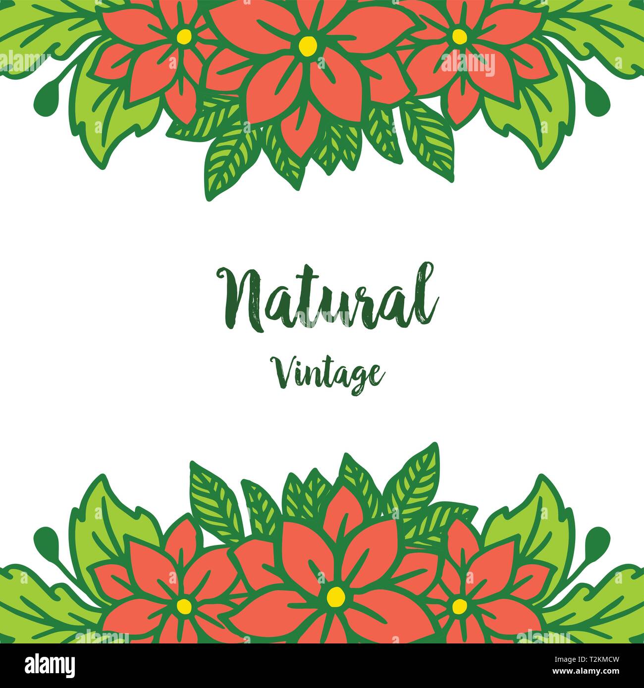 Vector illustration abstract orange flower frame for design natural ...