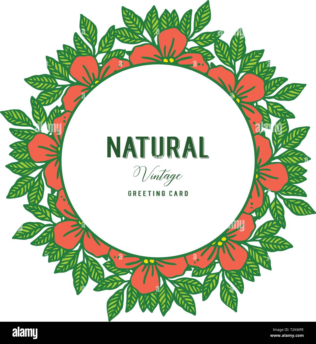 Vector illustration design artwork orange flower frame for natural ...