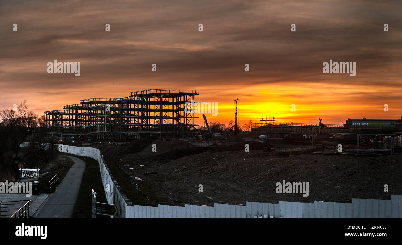 Steel frame structure on the river Clyde Glasgow Scotland Stock Photo ...
